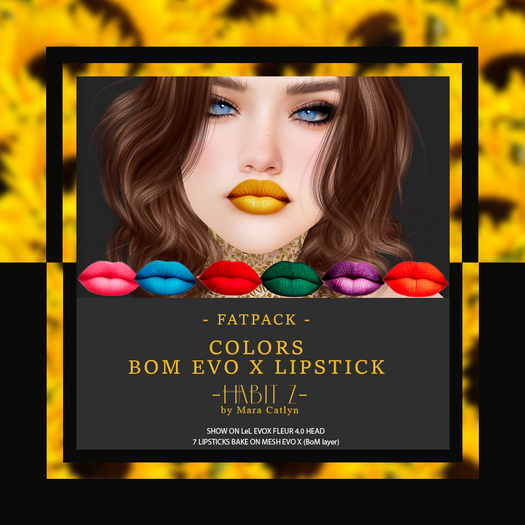 Second Life Marketplace - HABIT Z - LIPSTICK BoM - EVO X - COLORS - FATPACK