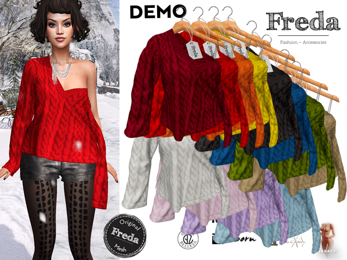 Second Life Marketplace - "Freda" Demo Violina Sweater Cable Knit, Fun ...