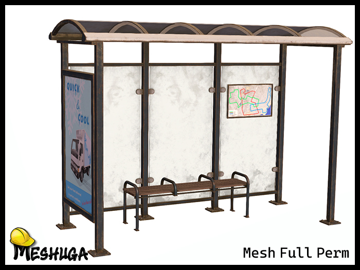 Second Life Marketplace - Meshuga Bus Stop FULL PERM MESH