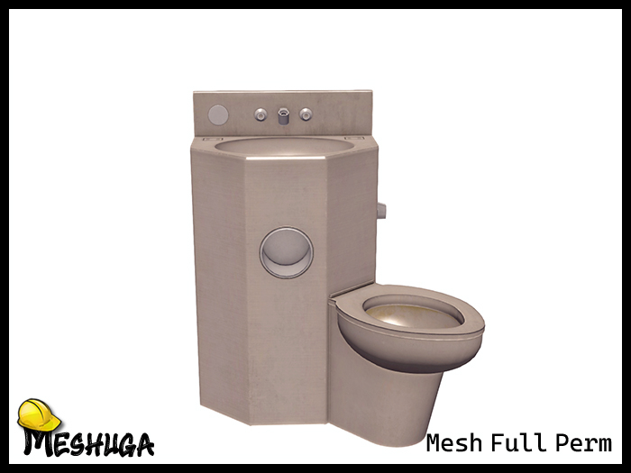 Second Life Marketplace - Meshuga Prison Toilet FULL PERM MESH