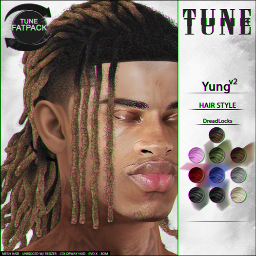 Second Life Marketplace - TUNE - "Yung" DreadLocks. [DEMO]