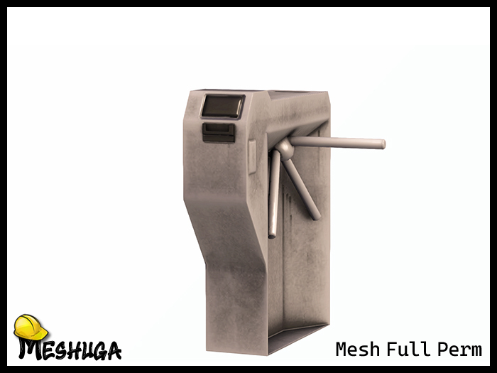 Second Life Marketplace - Meshuga Old Subway Turnstile Gate FULL PERM MESH