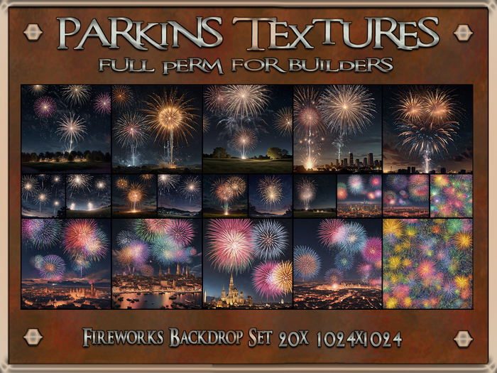 Second Life Marketplace - Parkins Textures - Fireworks Backdrops Set ...
