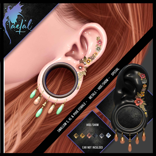 Second Life Marketplace - FaeTal - Ear 111- Swallow S,XL & Pixie Female ...