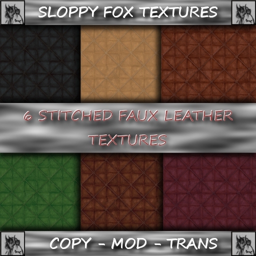 Second Life Marketplace - !!!SFD!!! 6 Stitched Faux Leather Patches ...