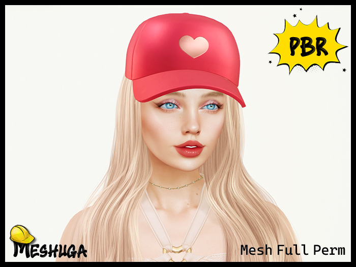 Second Life Marketplace - Meshuga PBR Valentines Heart Cap FULL PERM MESH