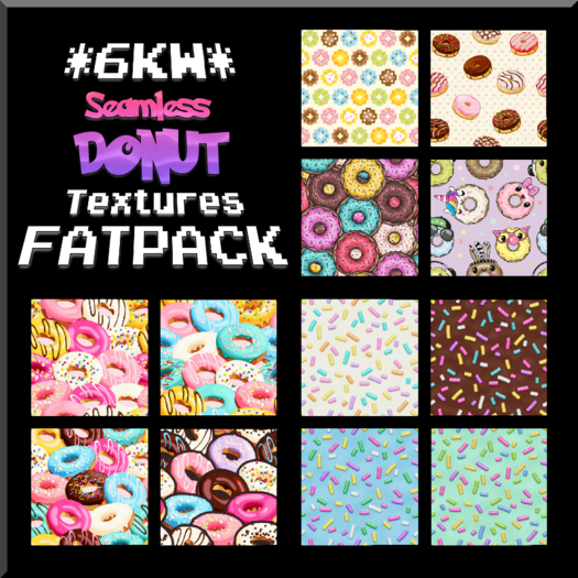 Second Life Marketplace - *6KW* FULL PERM Seamless Donut Textures FATPACK
