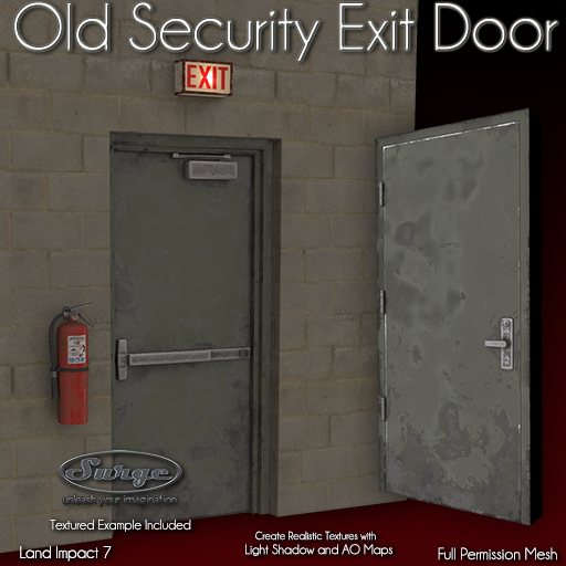 Second Life Marketplace - Old Security Exit Door - Origional Full ...