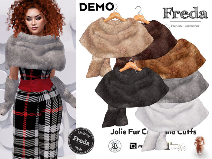 Second Life Marketplace - "Freda" DEMO Jolie Short Hair Fur Cuffs and ...