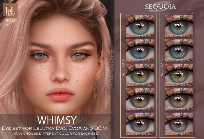 Second Life Marketplace - ::Sequoia:: Whimsy eyes for Lelutka Evo/X and BOM
