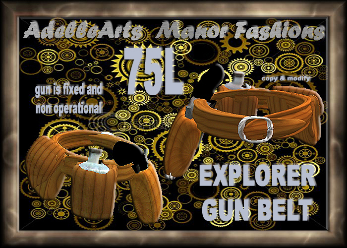 Second Life Marketplace - AdelleArts Explorer Gun Belt