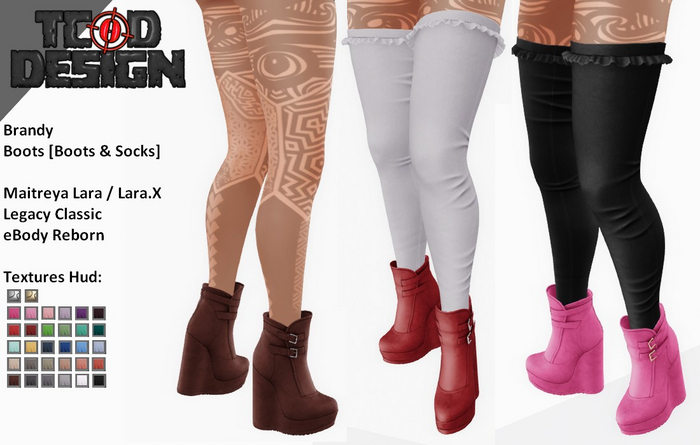 Second Life Marketplace - Boots [Boots & Socks] ~ Brandy [DEMO]