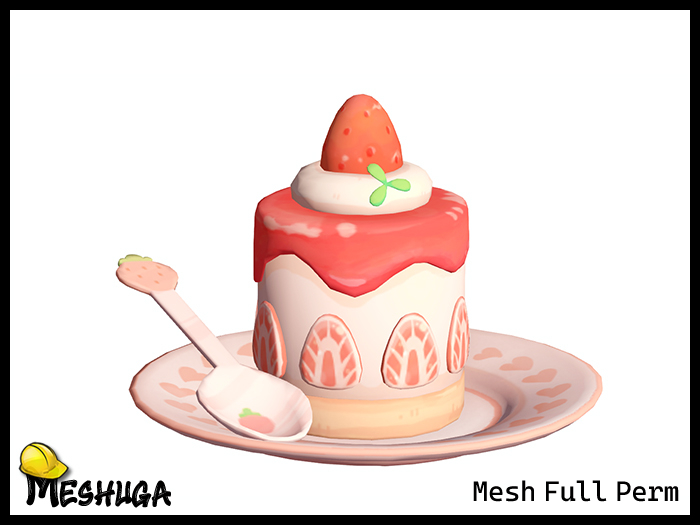 Second Life Marketplace - Meshuga Kawaii Love Strawberry Mousse FULL ...