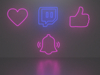 Second Life Marketplace - Social media logos 2 neon sign Full Permission