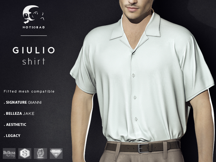 Second Life Marketplace - not so bad . mesh . GIULIO shirt . white
