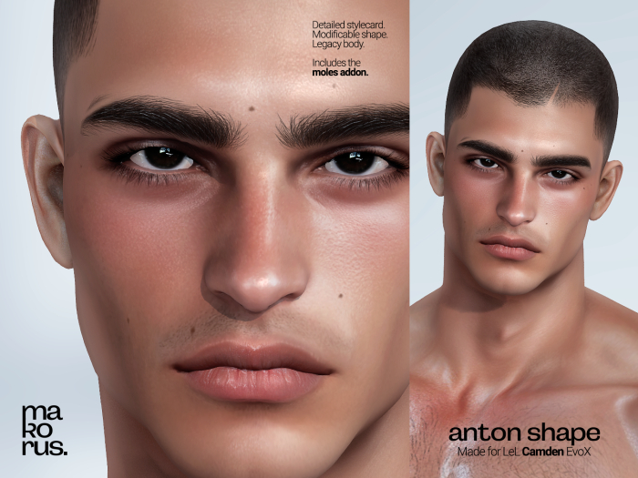 Second Life Marketplace - MAKORUS: ANTON SHAPE mens shape for Camden ...
