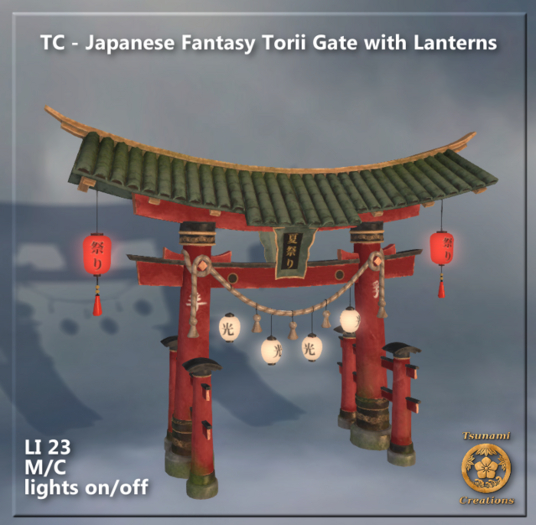 Second Life Marketplace - TC - Japanese Fantasy Torii Gate with Lanterns