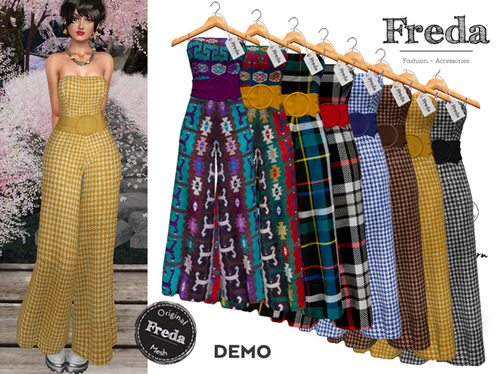 Second Life Marketplace - "Freda" DEMO Jill Jumpsuit, off-shoulder ...
