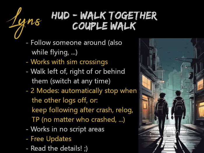Second Life Marketplace - Couple walk / Walk together / Follower HUD