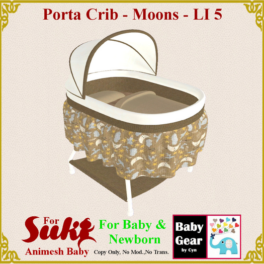 Second Life Marketplace - Suki Baby & NB Porta Crib - INT Moons (Box)