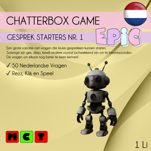 Second Life Marketplace - [EPIC Chatterbox NL] Gesprek Starter Nr.1 ...