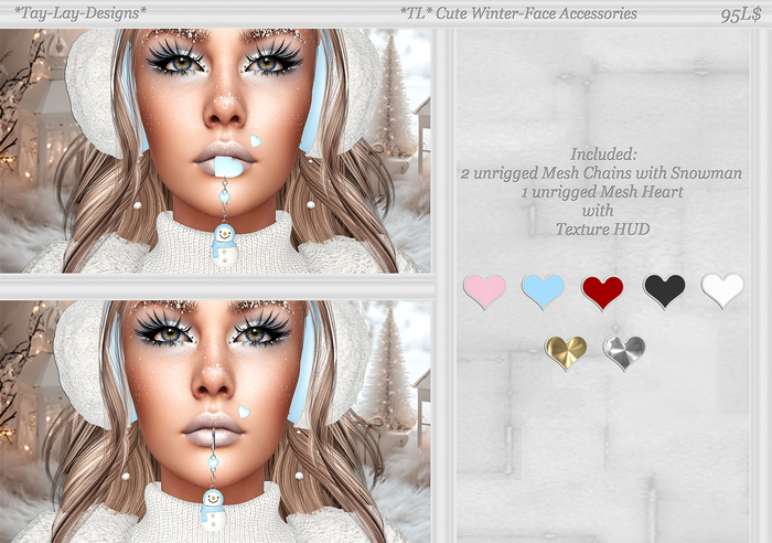 Second Life Marketplace - *Tay-Lay-Designs* Cute Winter-Face Accessories