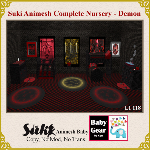 Second Life Marketplace - Suki Animesh Baby - Complete Nursery - Demon ...