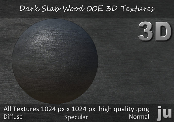 Second Life Marketplace - JU Dark Slab Wood 00E 3D Textures Full Perm