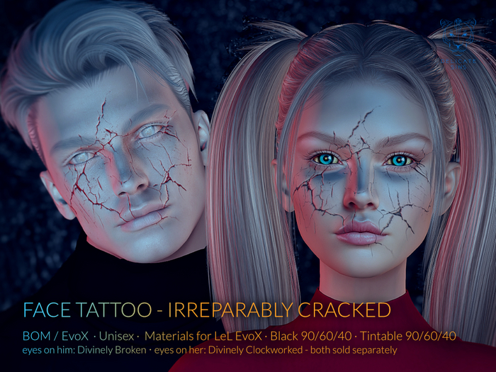Second Life Marketplace - {DS} BOM/EvoX - Face Addon - Irreparably Cracked