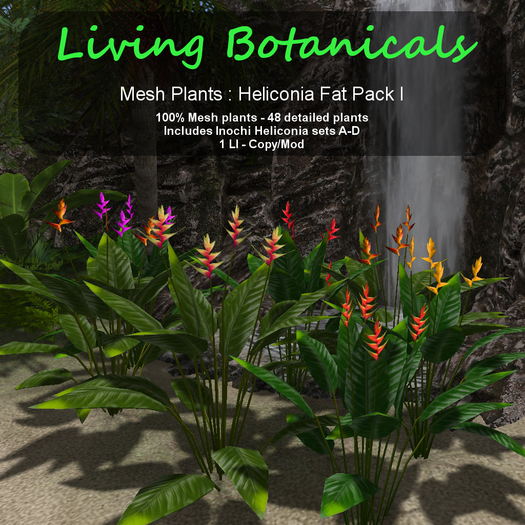 Second Life Marketplace - Inochi Botanicals - Heliconia Fat Pack I