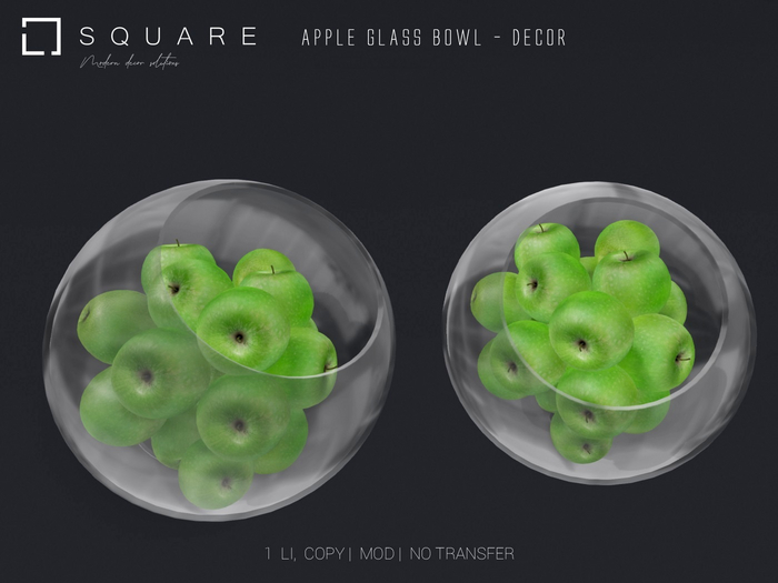 Second Life Marketplace - [ SQUARE ] - CLEO Apple bowl - FREE GIFT