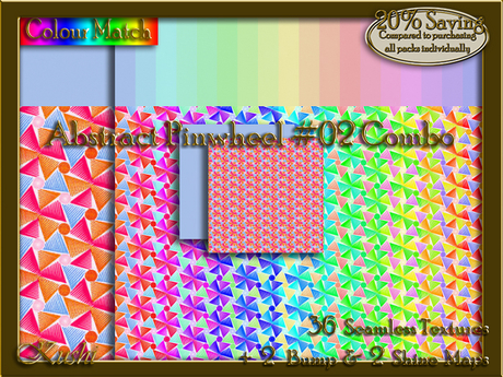 Second Life Marketplace - Abstract Pinwheel #02 COMBO Texture Bundle