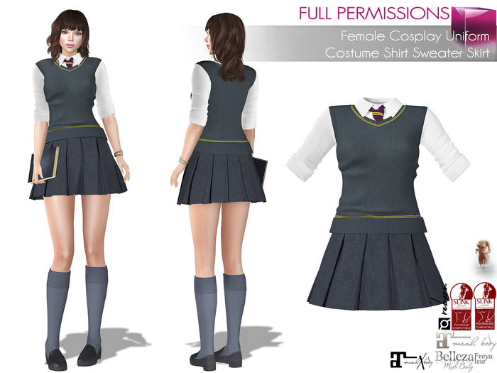 Second Life Marketplace - Full Perm Female Cosplay Uniform Costume ...