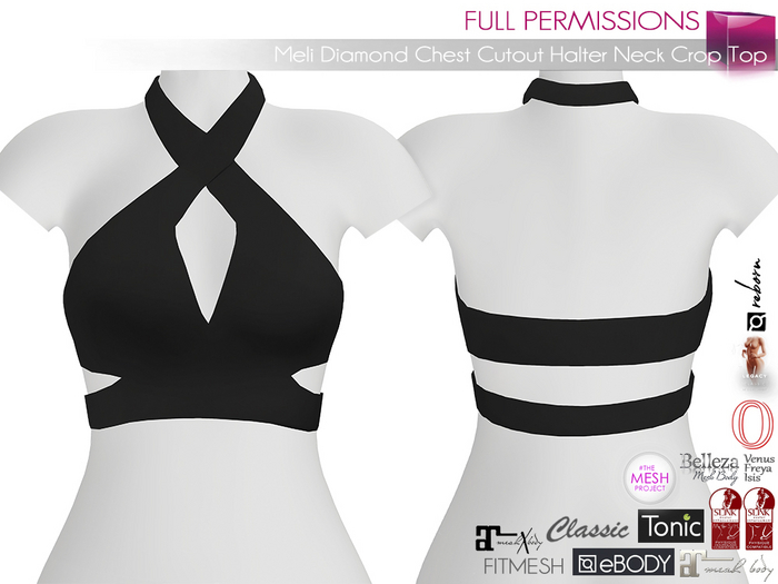 Second Life Marketplace - Full Perm Female Diamond Chest Cutout Halter ...