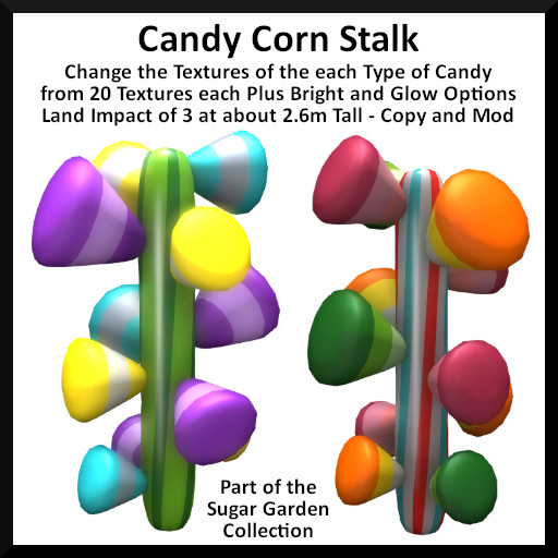 Second Life Marketplace - Ever Green - Sugar Garden - Candy Corn Stalk
