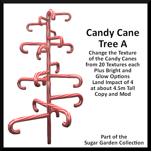 Second Life Marketplace - Ever Green - Sugar Garden - Candy Cane Tree A