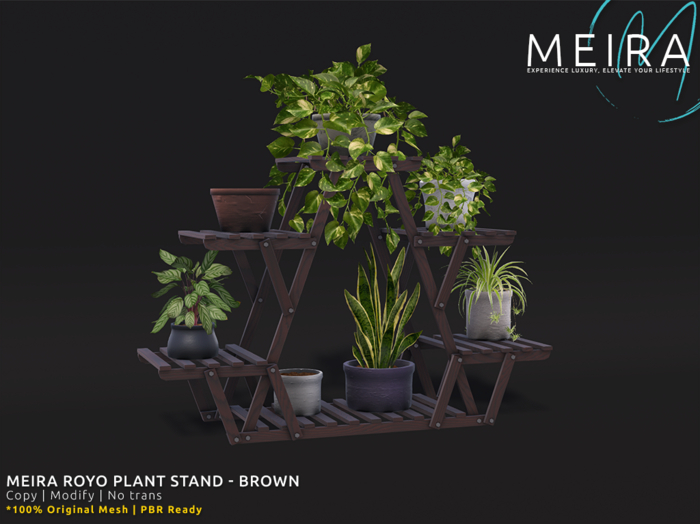 Second Life Marketplace - Meira Royo Plant Stand - Brown