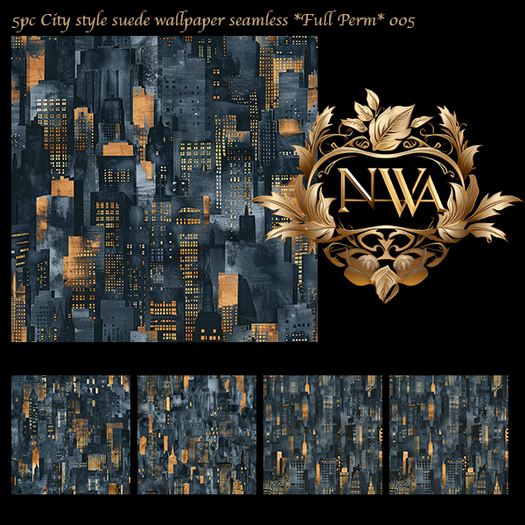Second Life Marketplace - 5pc 3D cityscape suede wallpaper seamless ...