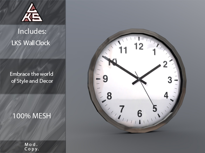 Second Life Marketplace - LKS Wall Clock Classic
