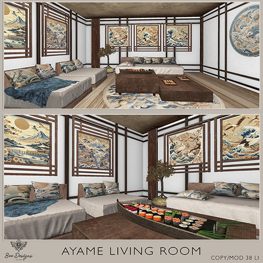Second Life Marketplace - Bee Designs Ayame Living Room PG