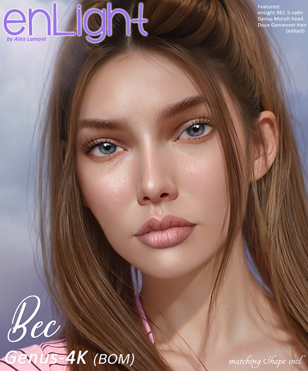 Second Life Marketplace - enLight BEC 5-satin Genus-4K *Head skins*