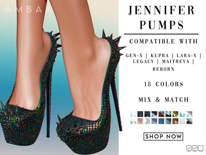 Second Life Marketplace - AMBAR JEANS - JENNIFER PUMPS - FATPACK (UNPACKER)