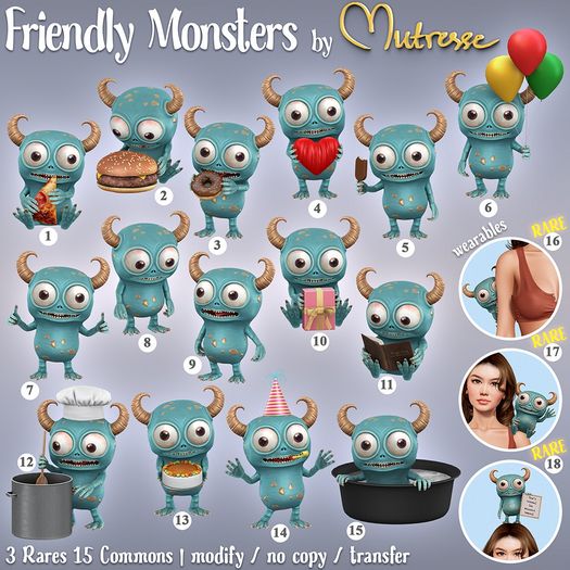 Second Life Marketplace - 17. Mutresse-Friendly Monsters (wear) RARE