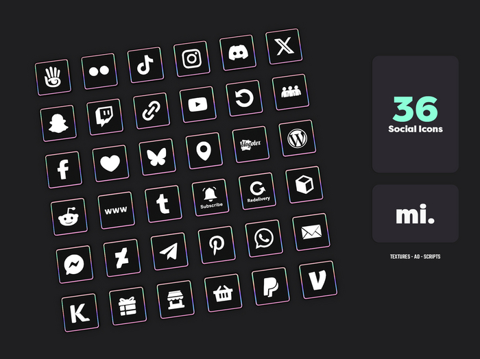 Second Life Marketplace - mi. Social Media Icons