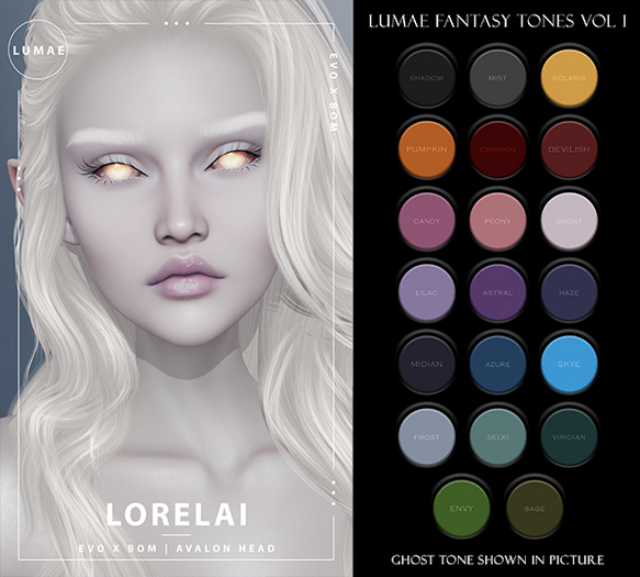 Second Life Marketplace - LUMAE : Evo X - Fantasy Tones - LORELAI - DEMO