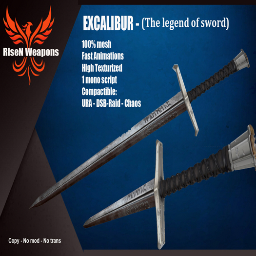 Second Life Marketplace - Risen Weapons - Excalibur V1.0 BOXED