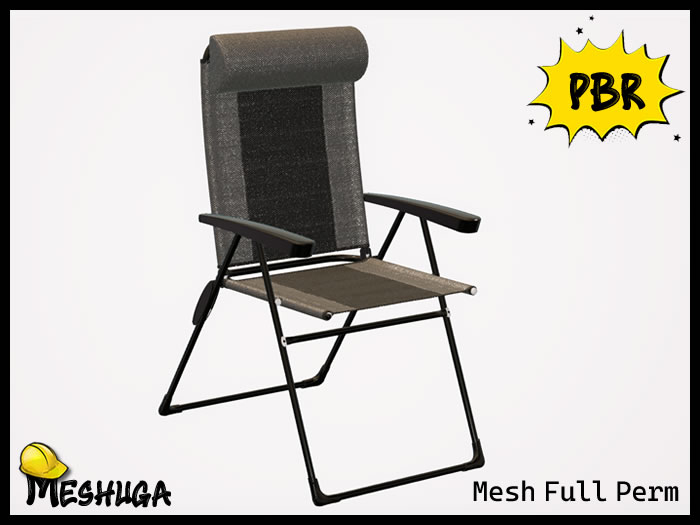 Second Life Marketplace - Meshuga PBR Camping Folding Chair FULL PERM MESH