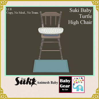 Second Life Marketplace - Suki Animesh Baby - Turtle High Chair (Box)