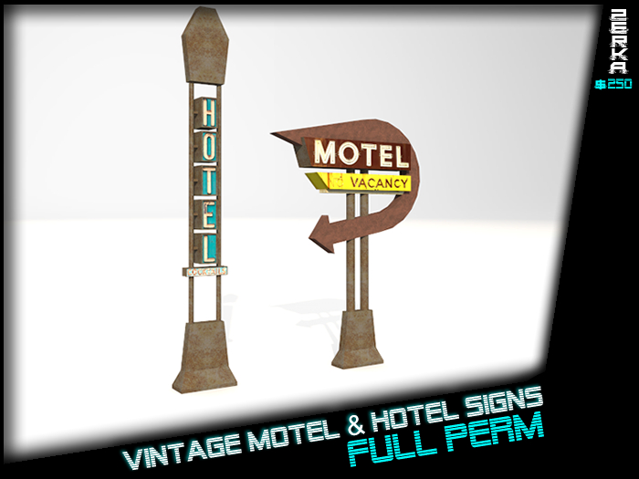 Second Life Marketplace - Vintage Motel & Hotel Signs - FULL PERM