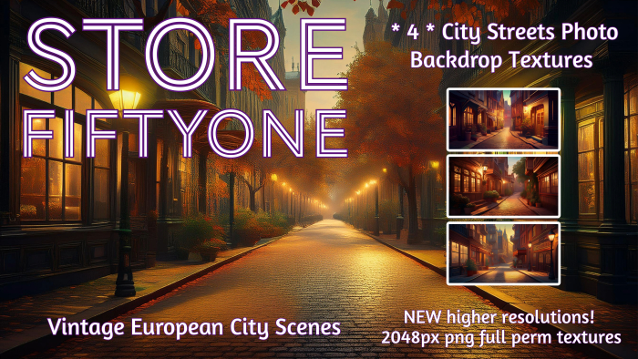 Second Life Marketplace - * FOUR * Vintage European CIty Streets Photo ...